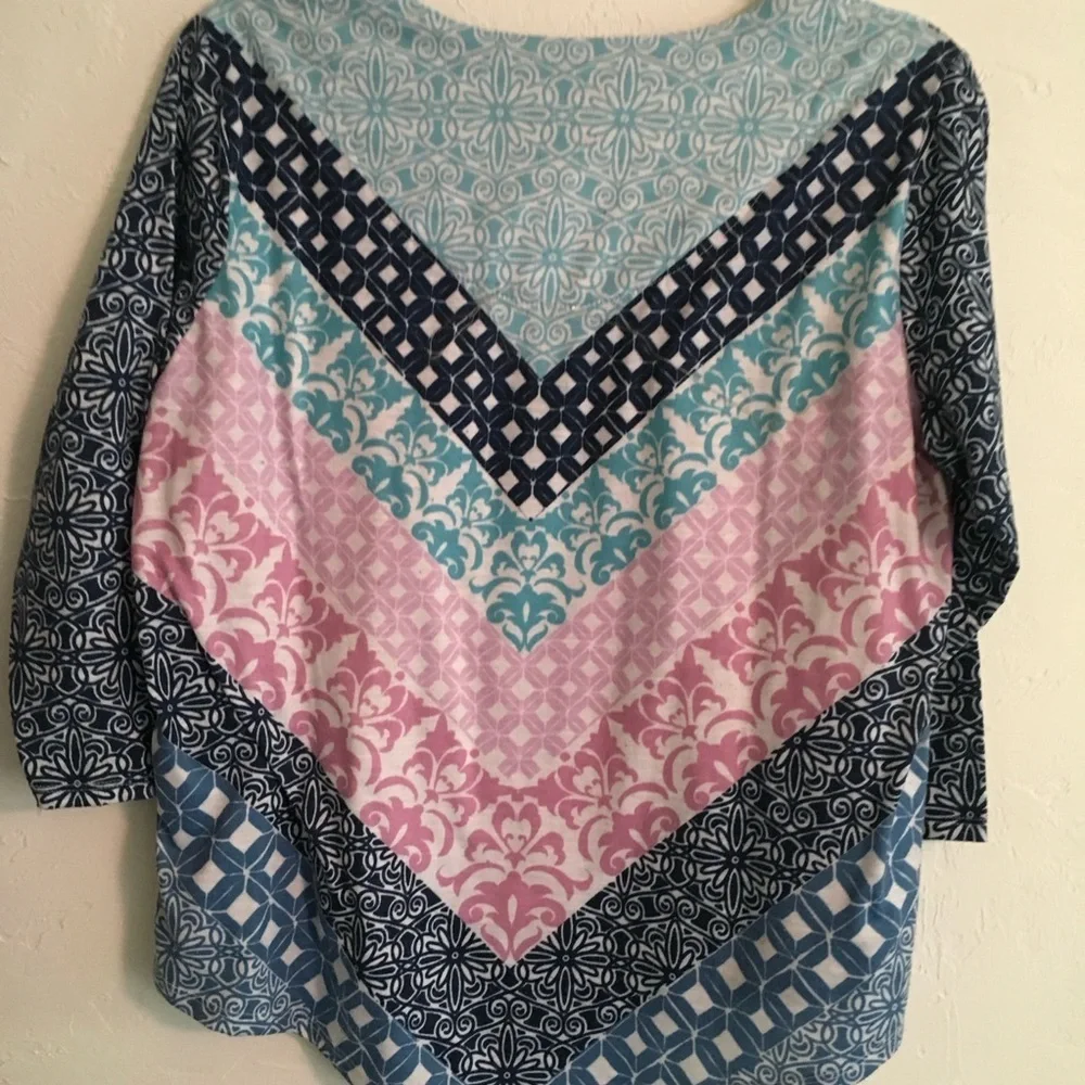 Alfred Dunner | Tops | Alfred Dunner Petite Patchwork Chevron Top ...